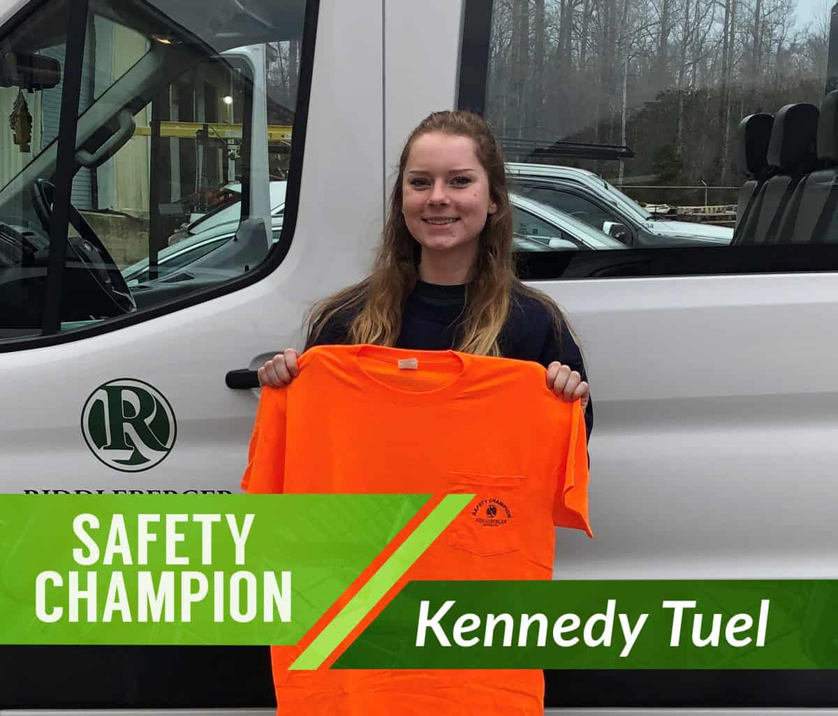 February Safety Champion - Kennedy Tuel - Riddleberger Brothers, Inc